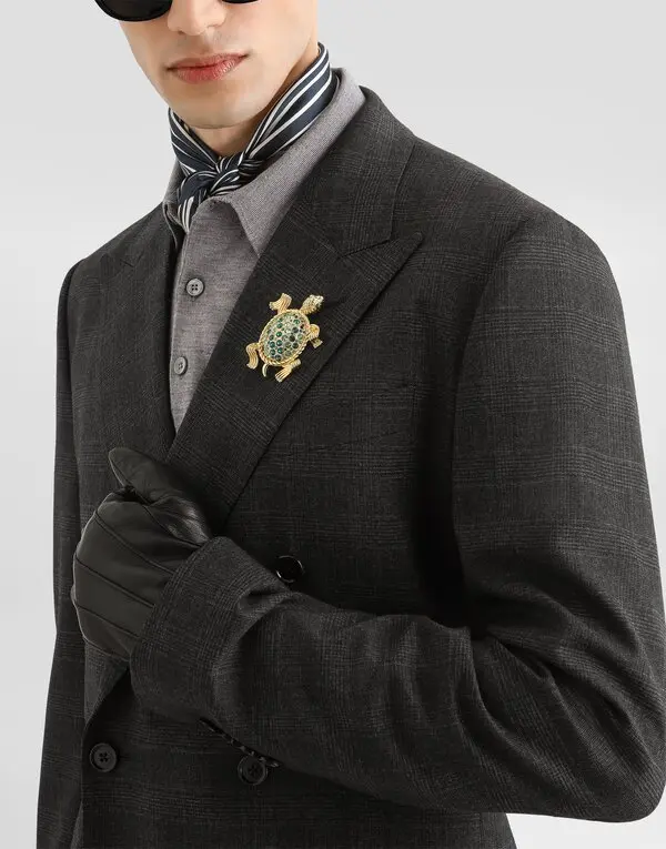 Dolce & Gabbana Martini Light Double-breasted Suit In Glen Plaid