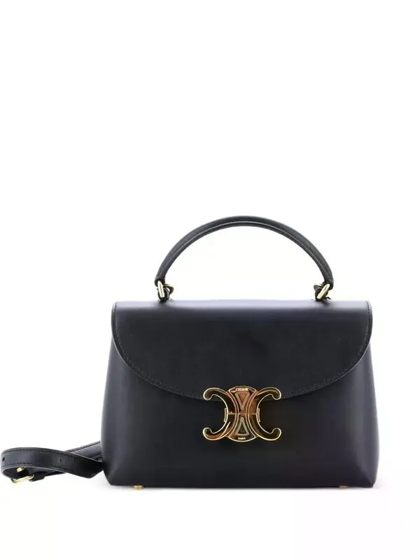 Celine Nino Top Handle Bag Leather Teen Satchel - Black
