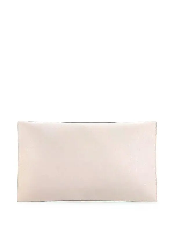 Saint Laurent Uptown Pouch Leather Clutch Bag - Grey