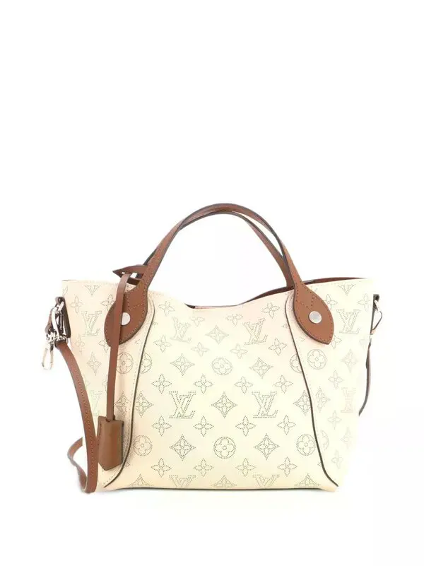 LOUIS VUITTON Hina Handbag Mahina Leather Pm Shoulder Bag - Neutrals