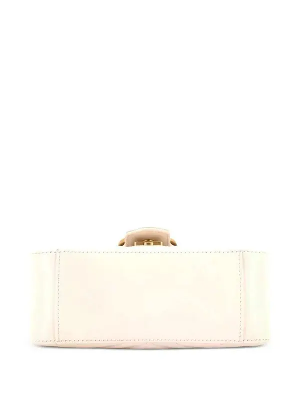 Gucci Gg Marmont Top Handle Flap Bag Matelasse Leather Mini Satchel - Neutrals