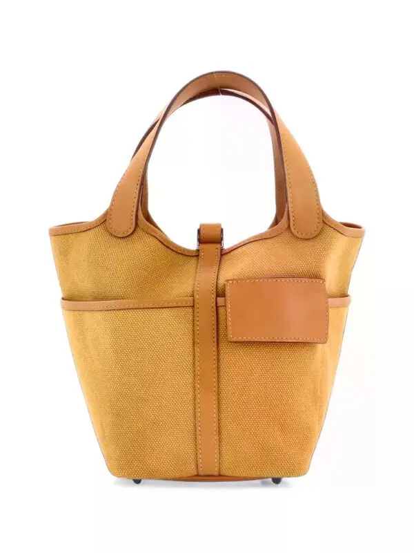 Hermès Cargo Picotin Lock Bag Canvas And Swift Pm Bucket Bag - Brown