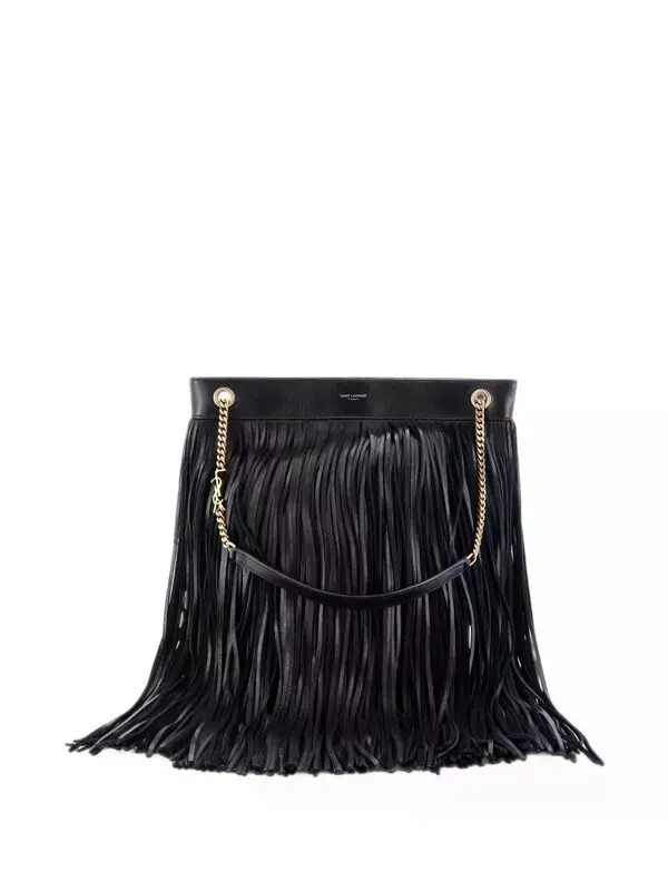 Saint Laurent Grace Fringe Leather And Suede Large Hobo Bag