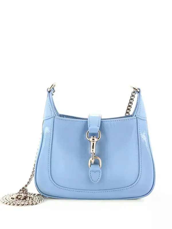 Gucci Jackie Notte Chain Patent Mini Hobo Bag - Blue