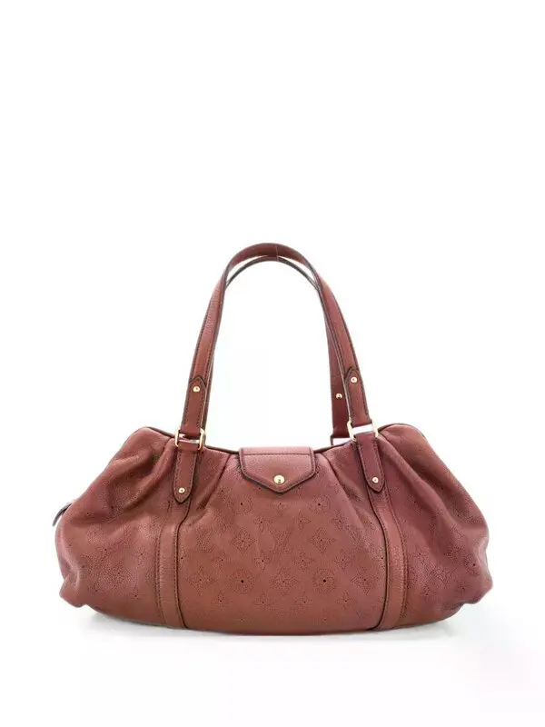 LOUIS VUITTON Lunar Handbag Mahina Leather Pm Satchel - Brown