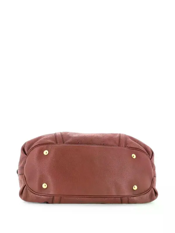 LOUIS VUITTON Lunar Handbag Mahina Leather Pm Satchel - Brown