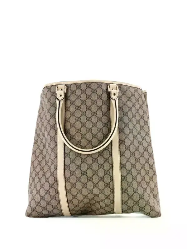 Gucci Joy Gg Coated Canvas With Leather Large Tote Bag