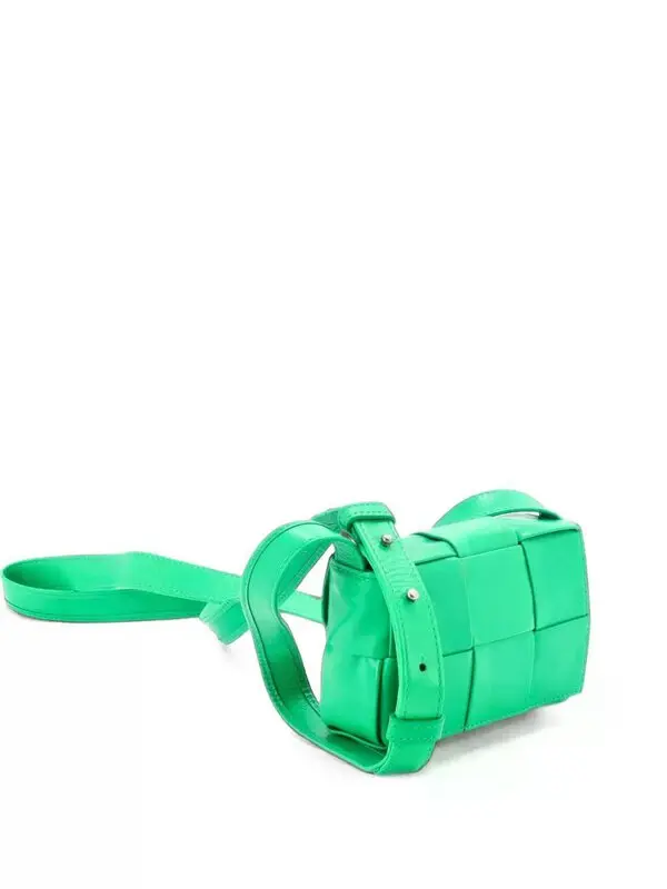 Bottega Veneta Cassette Maxi Intrecciato Leather Candy Crossbody Bag - Green