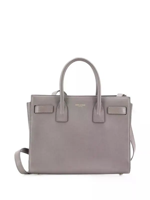 Saint Laurent Sac De Jour Bag Leather Baby Tote Bag - Grey