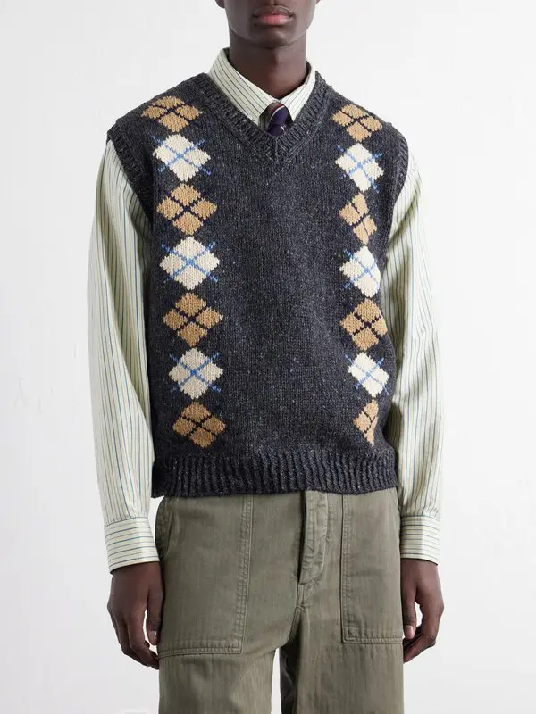 Visvim Diamante Wool And Cashmere-blend Vest
