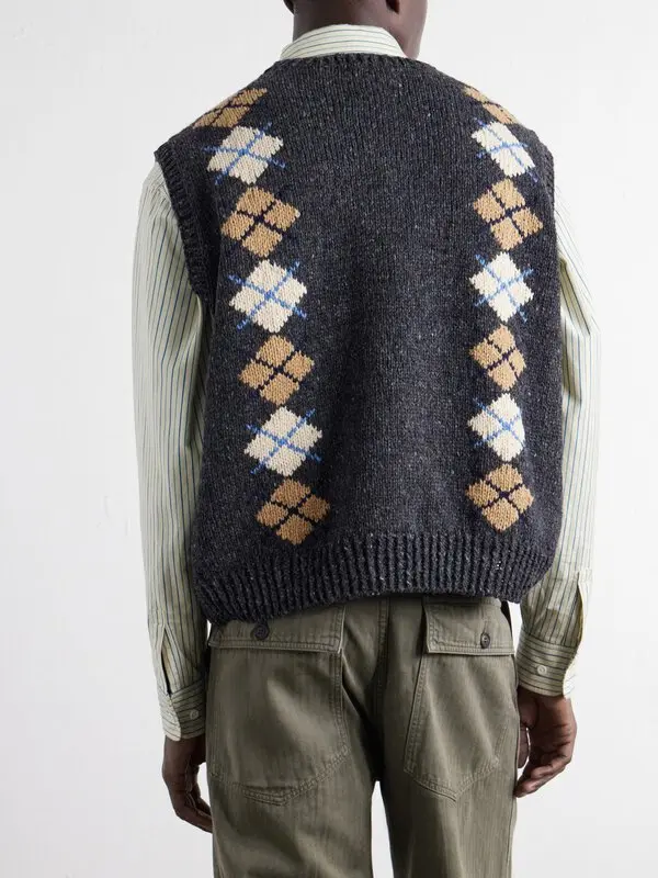 Visvim Diamante Wool And Cashmere-blend Vest