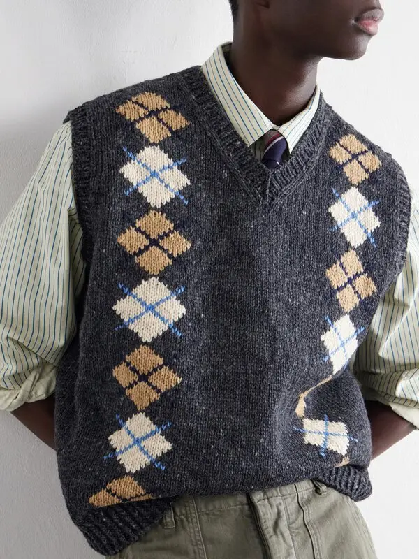Visvim Diamante Wool And Cashmere-blend Vest