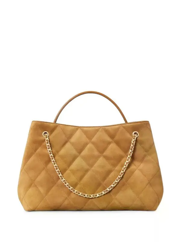 Tory Burch Fleming Suede Carryall Bag - Brown