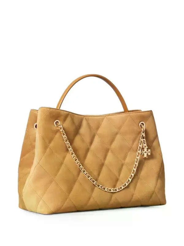 Tory Burch Fleming Suede Carryall Bag - Brown