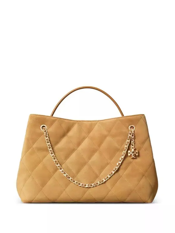 Tory Burch Fleming Suede Carryall Bag - Brown