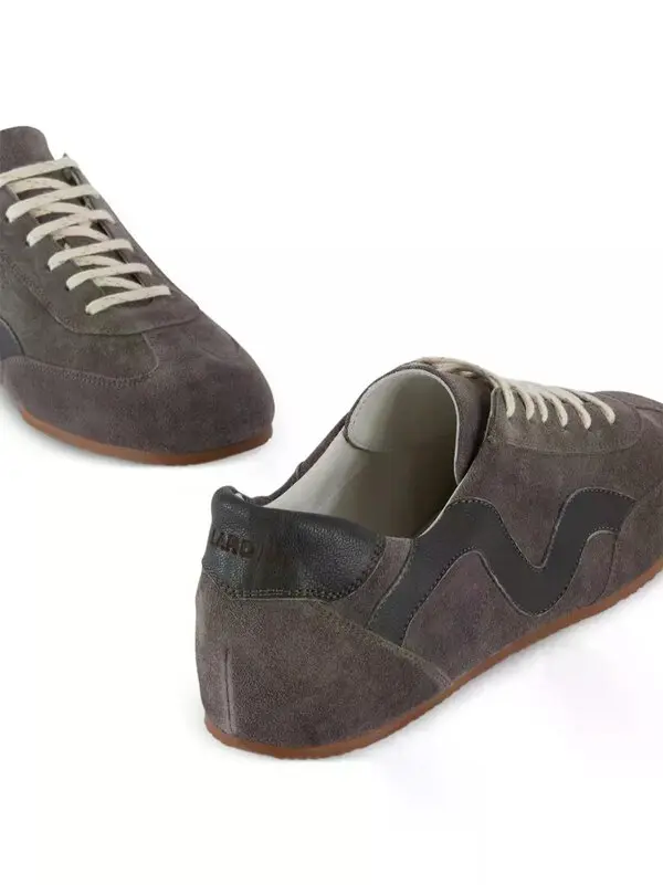 LARDINI Suede Shearling-lined Sneakers