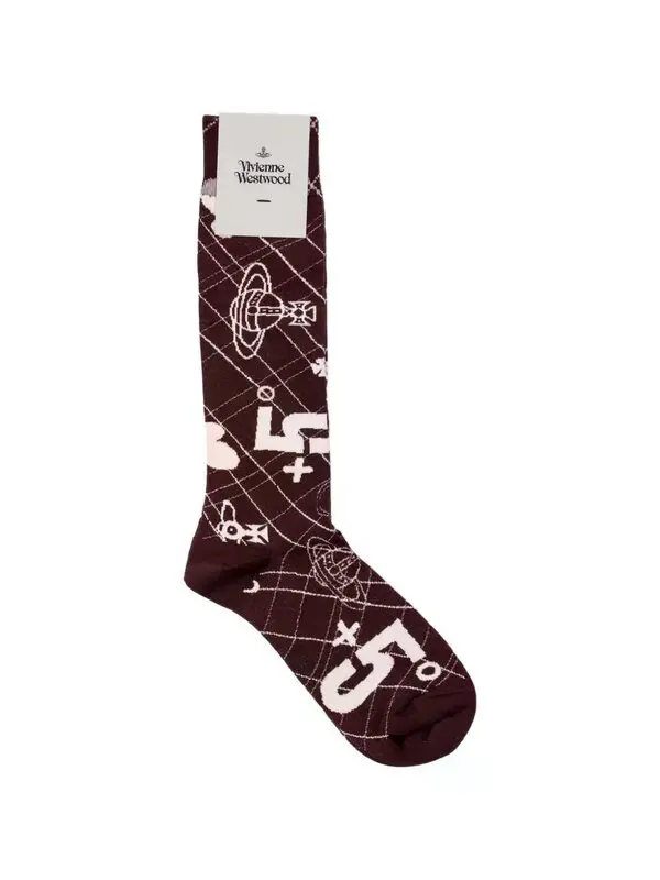 VIVIENNE WESTWOOD Plus 5 Graphic-print Socks - Red