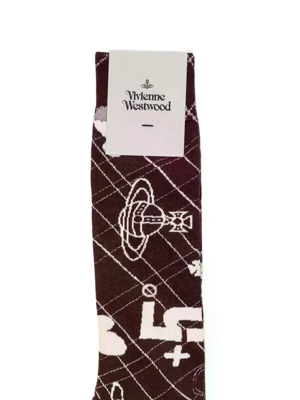 VIVIENNE WESTWOOD Plus 5 Graphic-print Socks - Red