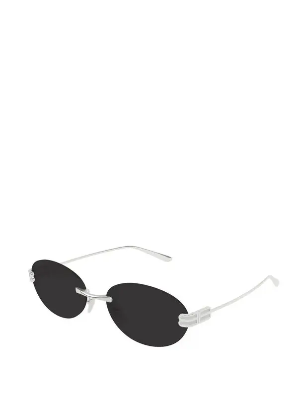 Balenciaga Gossip Bb Rimless Oval-frame Sunglasses - Silver