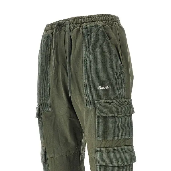 MAUNA KEA Canva And Corduroy Cargo Pant - Green
