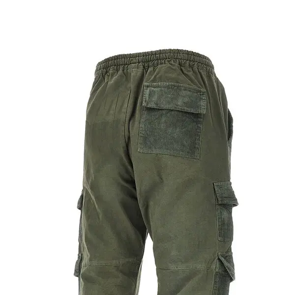 MAUNA KEA Canva And Corduroy Cargo Pant - Green
