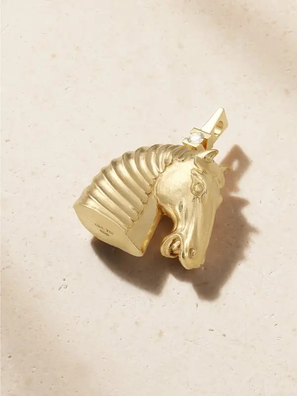 OLE LYNGGAARD COPENHAGEN Horse's Head 18-karat Diamond Pendant - Gold
