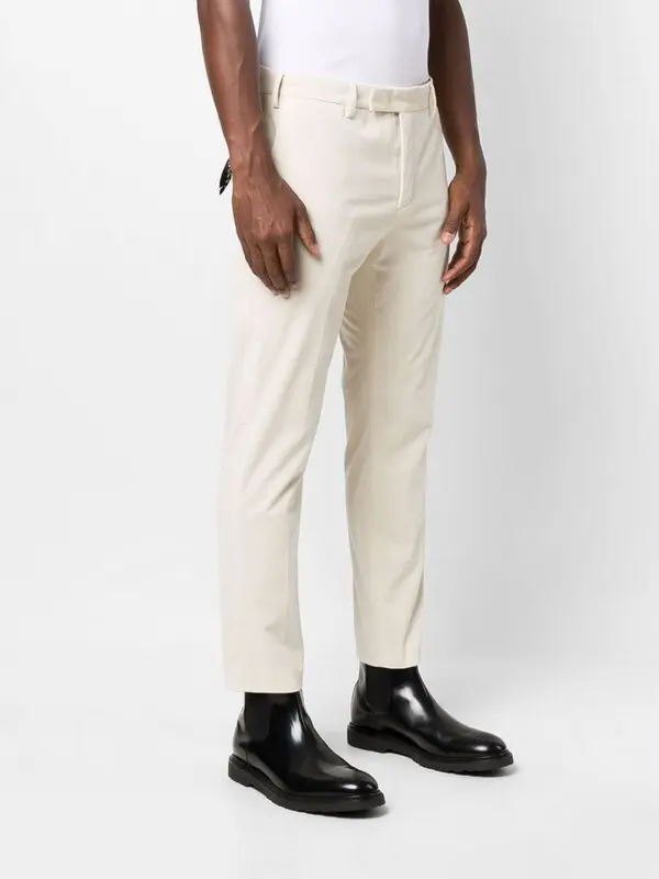PT TORINO Mid-rise Cropped Velvet Trousers