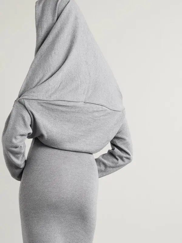 Y/project Hooded Zip-detailed Merino Wool Maxi Dress
