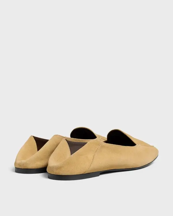 Celine Aura Slipper In Suede - Stone Beige
