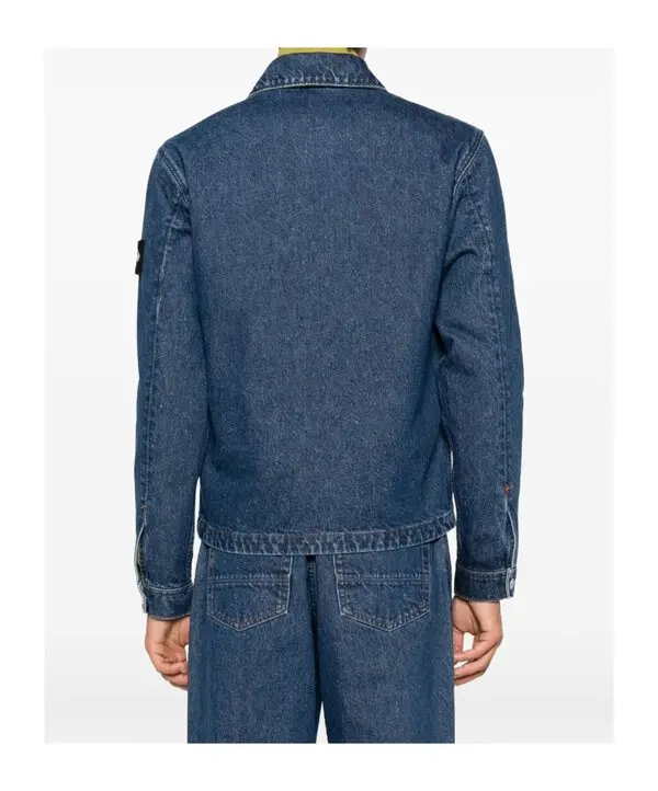 Stone Island Biker Jacket - Indigo
