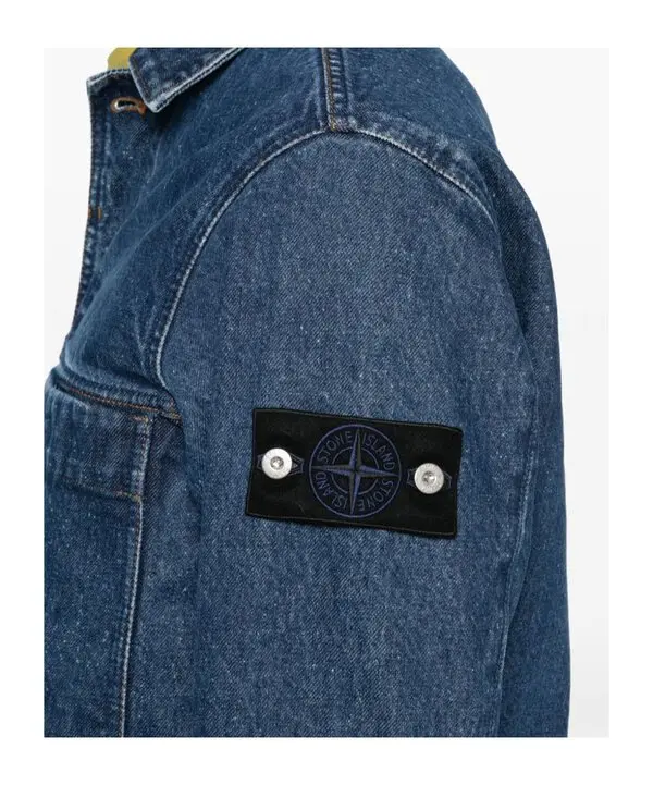 Stone Island Biker Jacket - Indigo