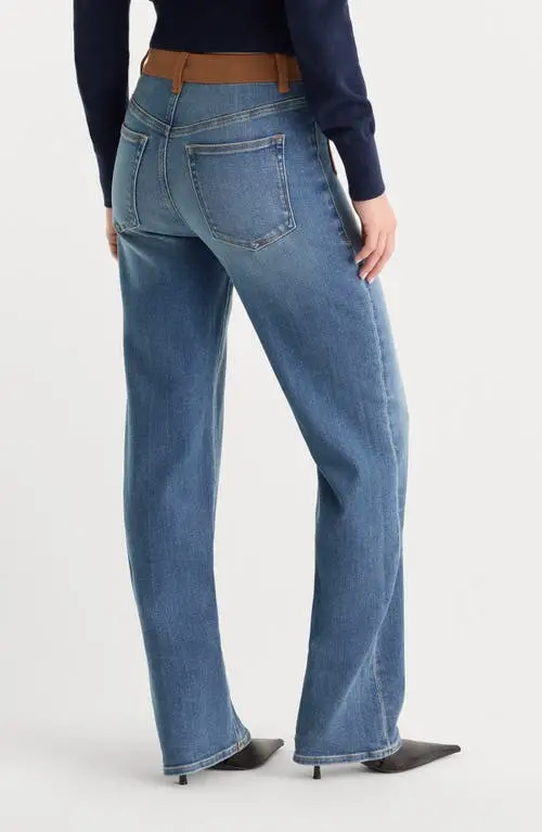Good American Good Petite High Waist Straight Leg Jeans