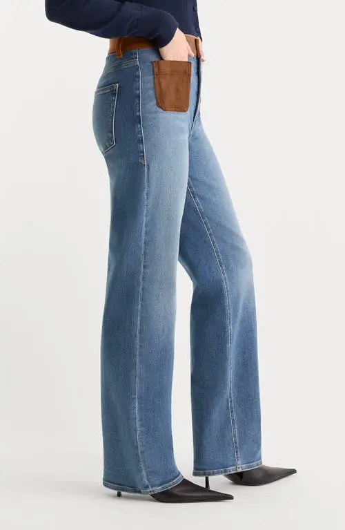Good American Good Petite High Waist Straight Leg Jeans