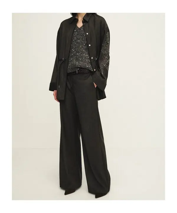 PANICALE Chevron Palazzo Trousers