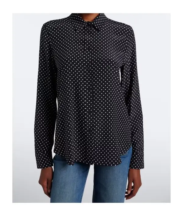 NILI LOTAN Gana Polka-dot Silk Shirt