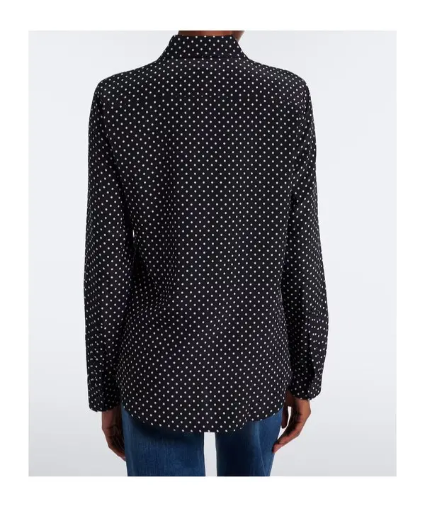 NILI LOTAN Gana Polka-dot Silk Shirt