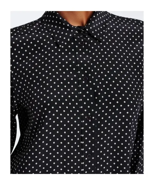 NILI LOTAN Gana Polka-dot Silk Shirt