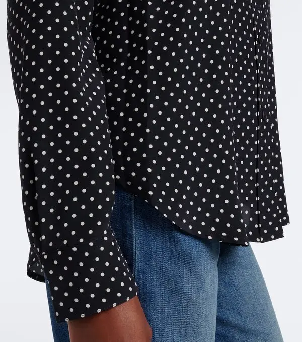 NILI LOTAN Gana Polka-dot Silk Shirt