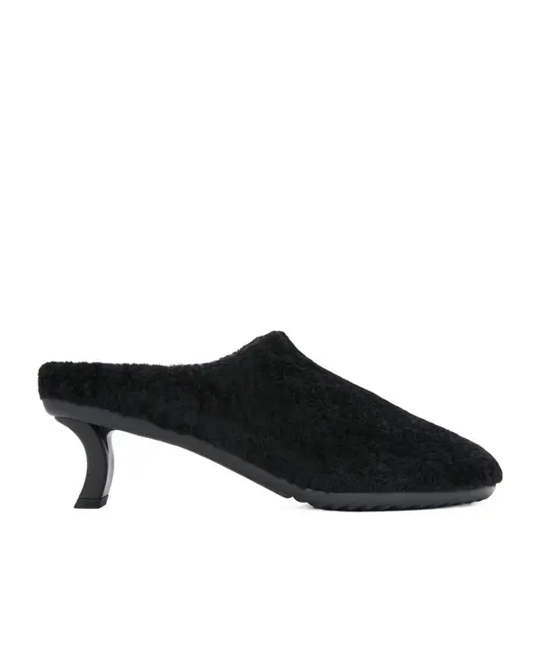 Loewe Dive Mule In Shearling - Black