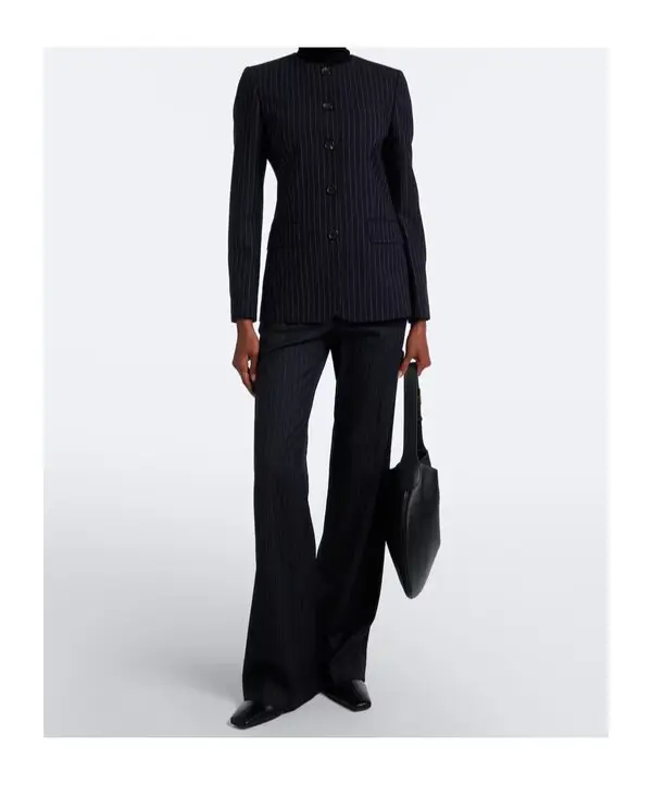 NILI LOTAN Bethany Striped Flared Trousers