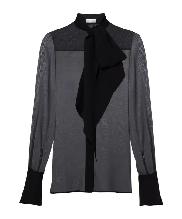 Nina Ricci Long-sleeve Silk Chiffon Blouse