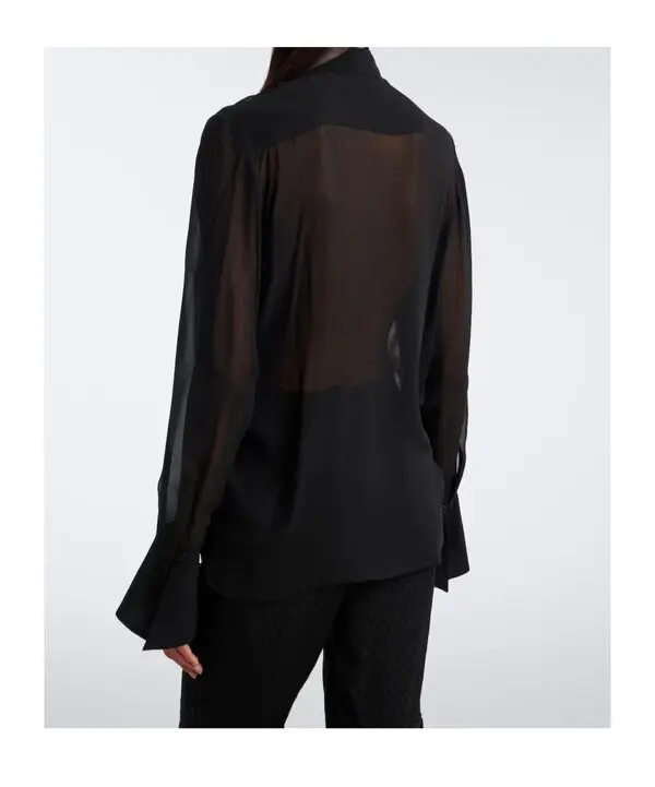 Nina Ricci Long-sleeve Silk Chiffon Blouse