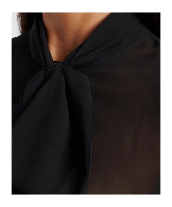 Nina Ricci Long-sleeve Silk Chiffon Blouse