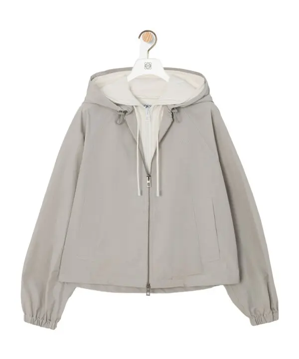 Loewe Parka En Coton Technique - Light Gray