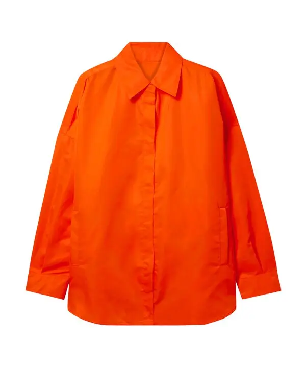 THE FRANKIE SHOP Perla Oversized Neon Shell Shirt - Orange