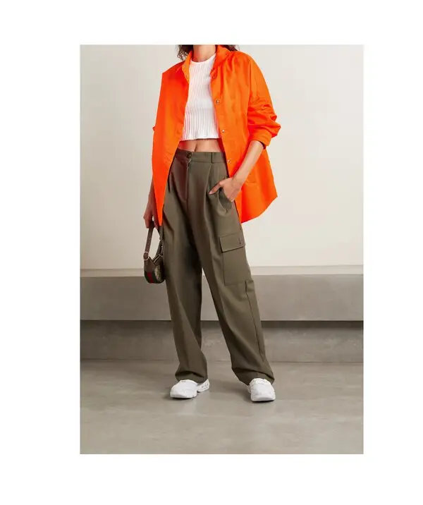 THE FRANKIE SHOP Perla Oversized Neon Shell Shirt