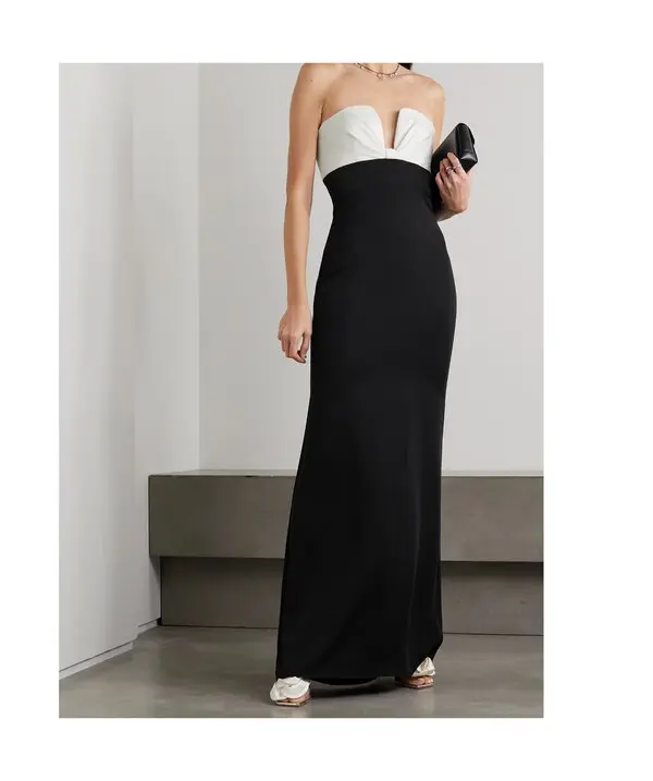 Roland Mouret Plunging V-neck Colour-block Dress