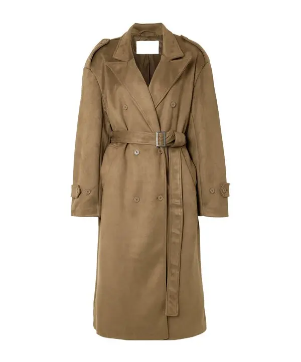 THE FRANKIE SHOP Pembroke Brushed Trench Coat - Camel