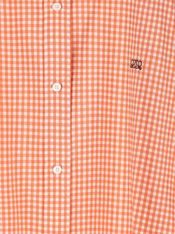 Loewe Long Sleeve Checked Shirt - Orange/white
