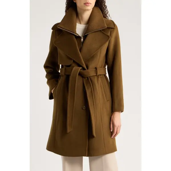 Soia & Kyo Fabianne Wool Blend Coat With Removable Bib - Espresso